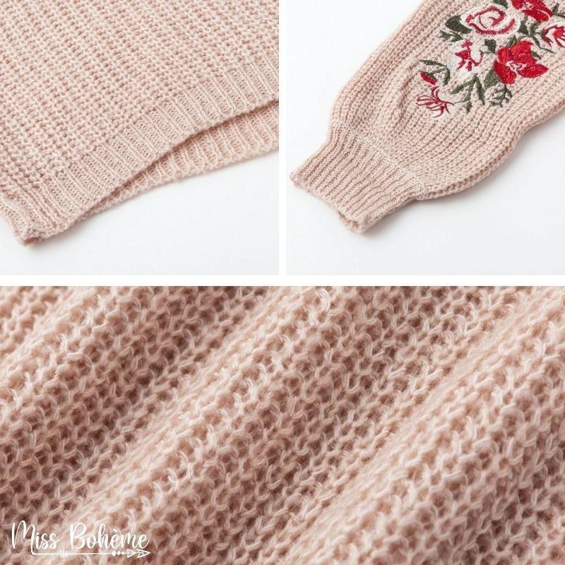 Pull Bohème Broderie - Olympe Bohème